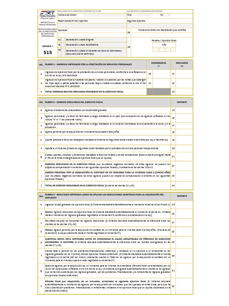 Formulario #515 - IRP | PDF | Impuestos | Esfera pública