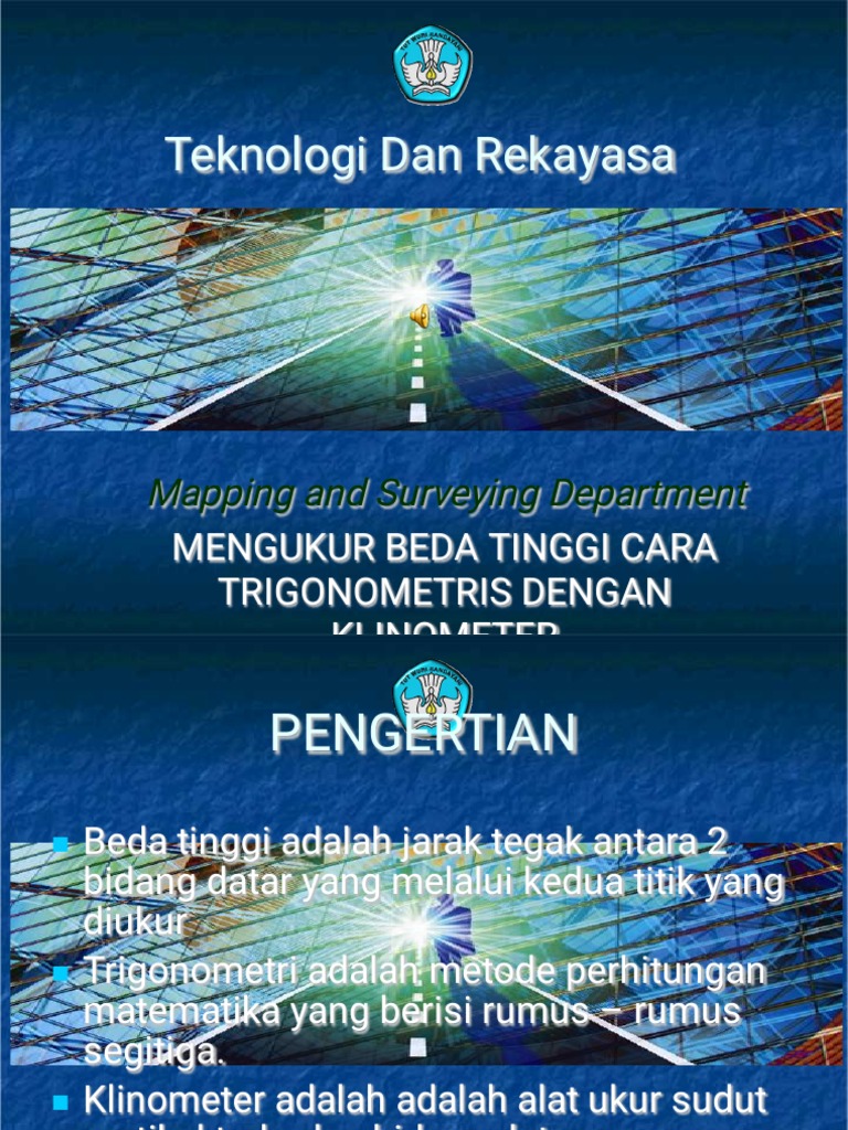 MENGUKUR BEDA TINGGI DENGAN TRIGONOMETRI MENGGUNAKAN KLINOMETER | PDF MENGUKUR BEDA TINGGI DENGAN TRIGONOMETRI MENGGUNAKAN KLINOMETER | PDF