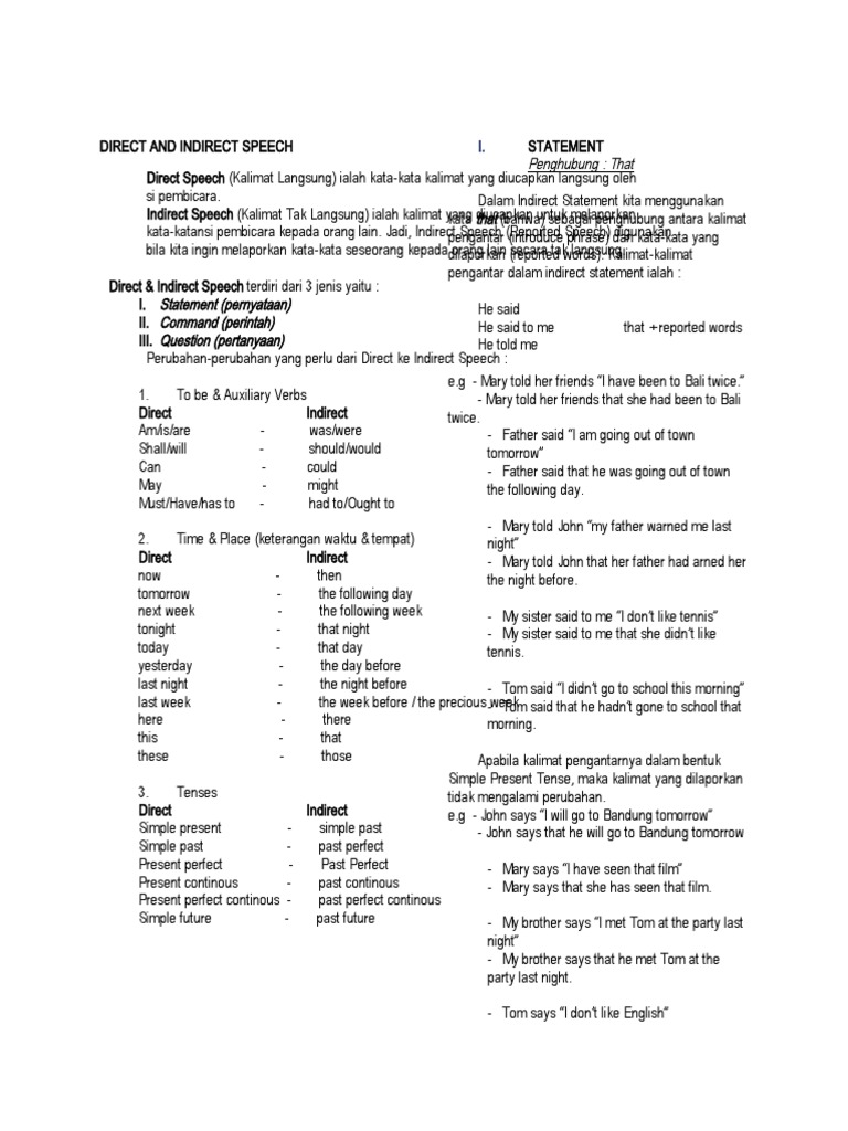 Direct Indirect Edit | PDF | Grammar | Syntax