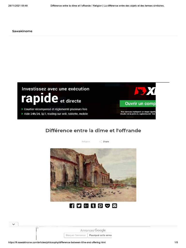 Différence Entre La Dîme Et L'offrande .. | PDF