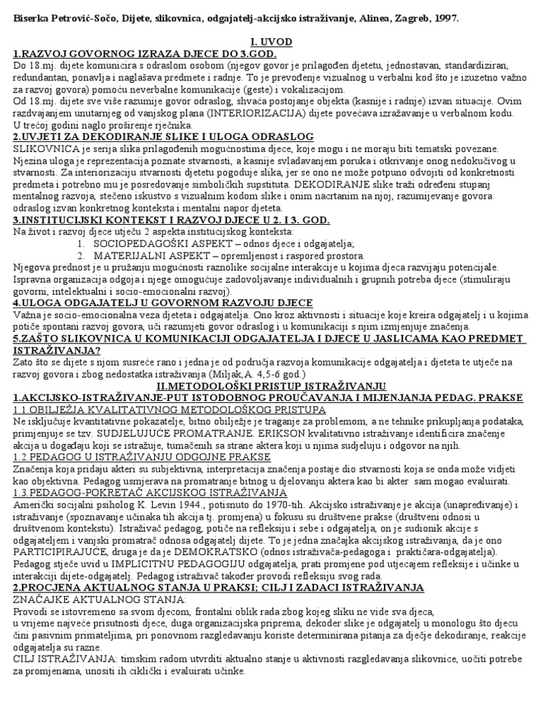 Petrović-Sočo, B, Dijete, Odgajatelj, Slikovnica | PDF