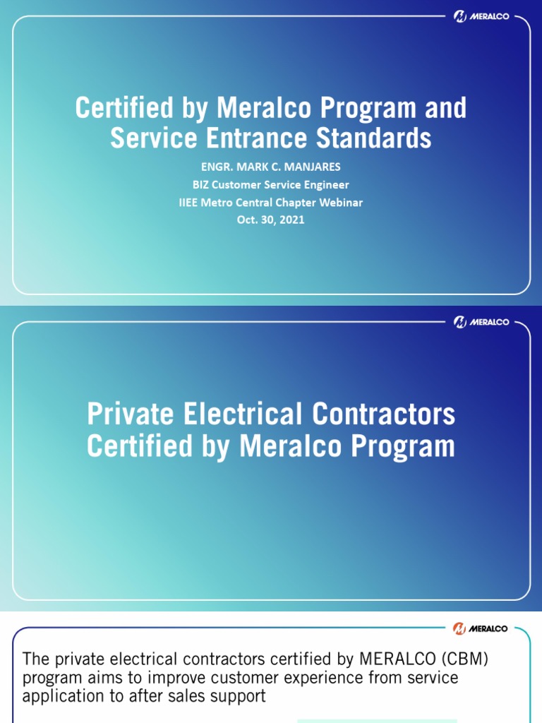 Meralco Service Entrance Standards Guide | PDF