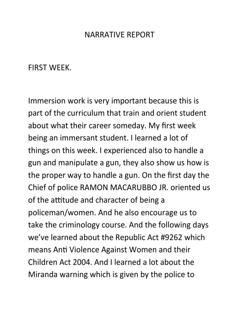 Narrative Report | PDF | Police | Arrest