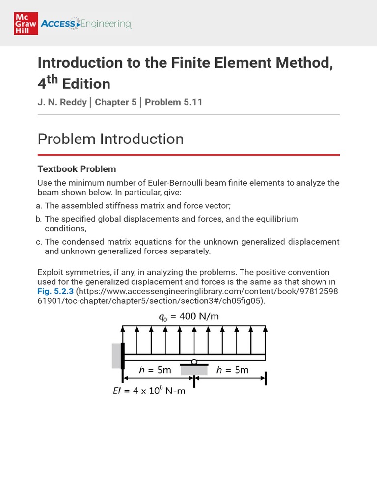 Introduction To The Finite Element Method, 4 Edition | PDF | Beam (Structure) | Matrix (Mathematics)