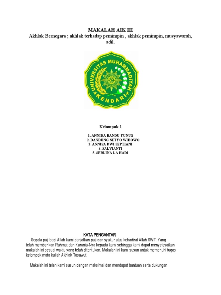 Makalah Aik Iii. Kelompok 1 | PDF