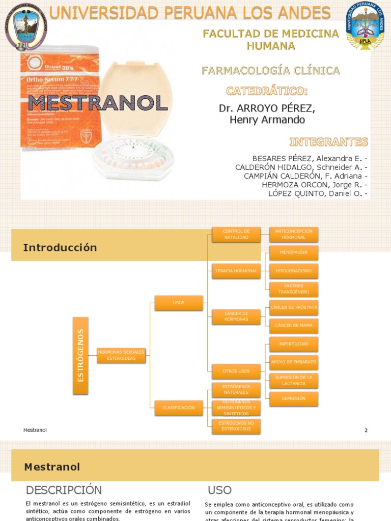 MESTRANOL | PDF | Control de la natalidad | Estrógeno