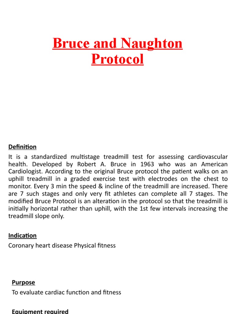 Bruce and Naughton Protocol | PDF | Physical Exercise | Cardiology