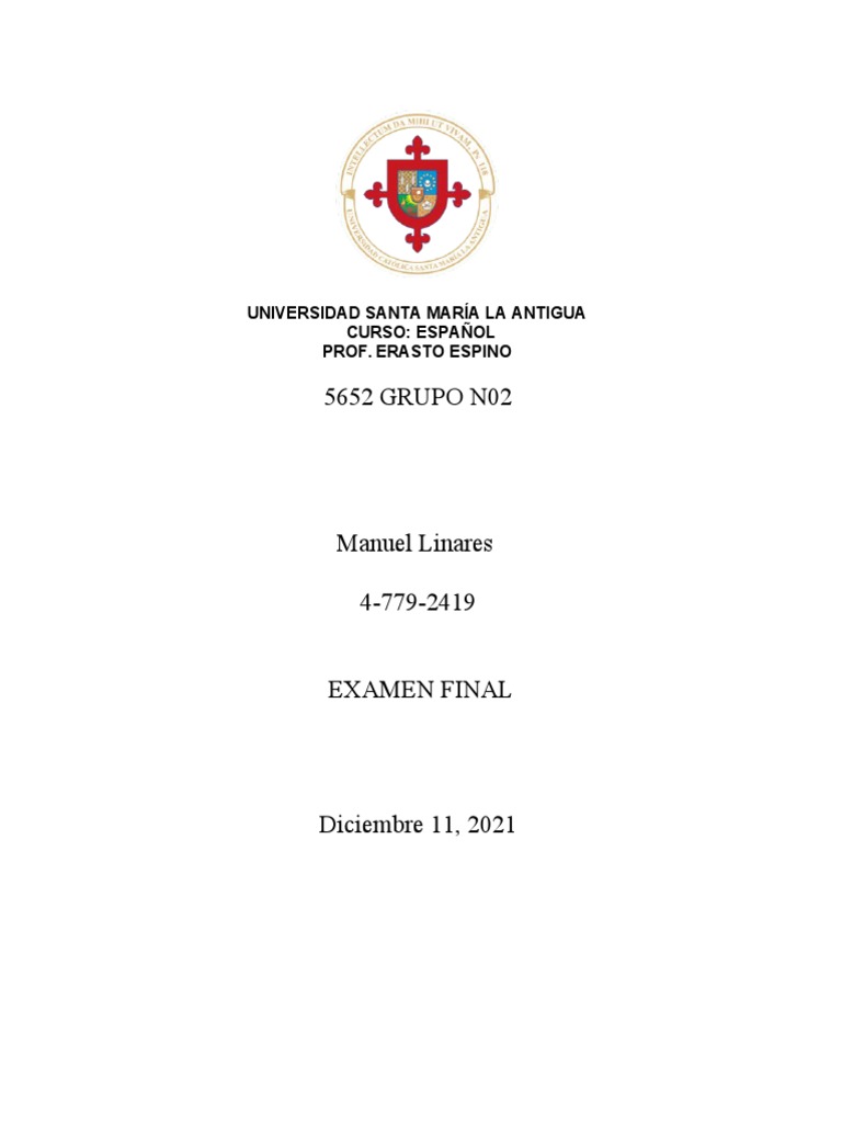 Examen Final de Español Listo | PDF