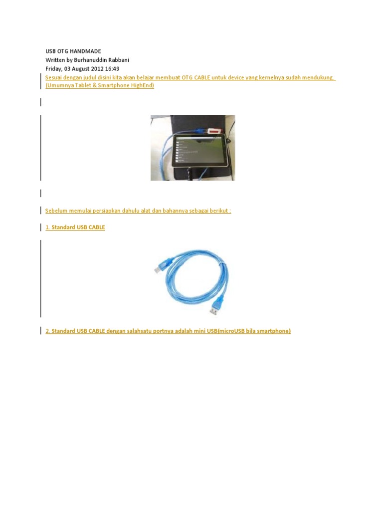 Skema Pembuatan Kabel OTG USB | PDF | Komputer