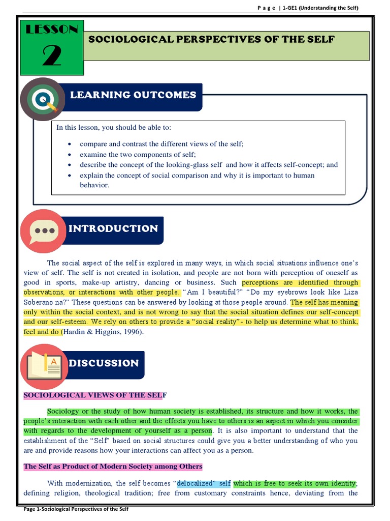 Module Uts Lesson 2 | PDF | Self Concept | Attitude (Psychology)