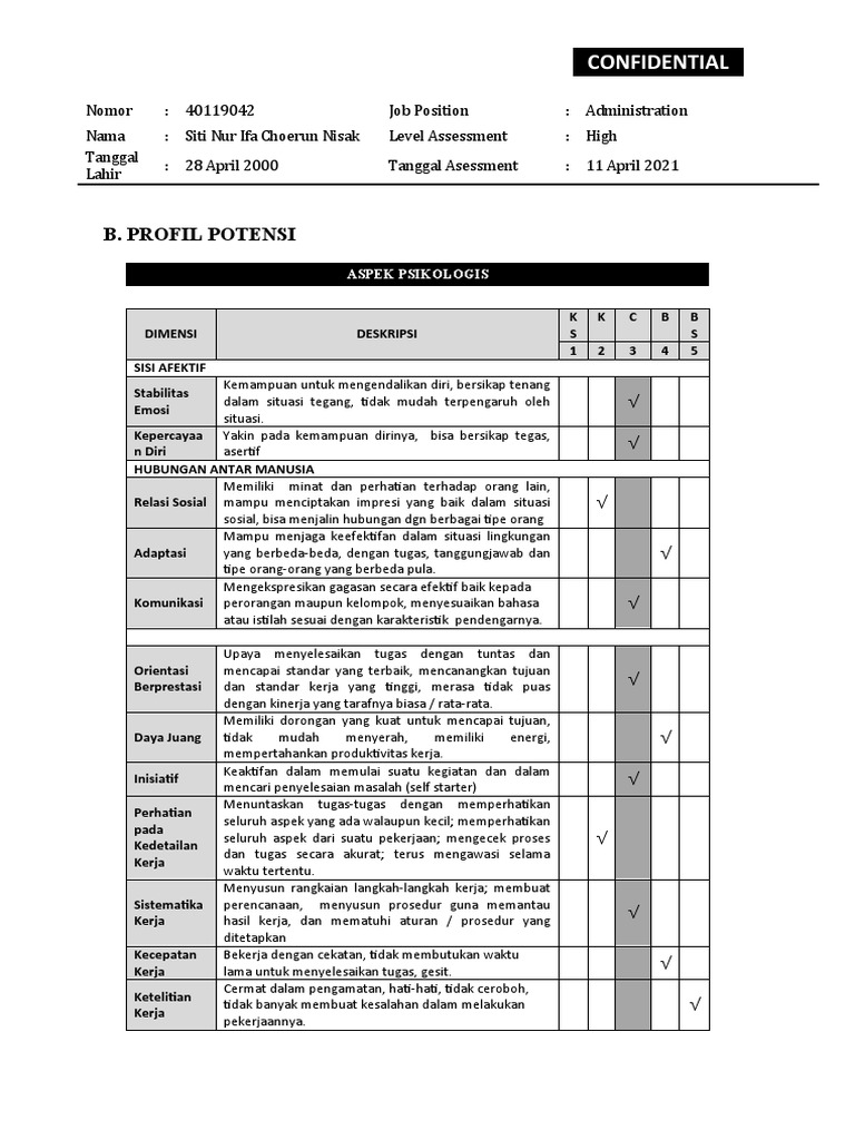Psikogram Papi Bu Ifa | PDF