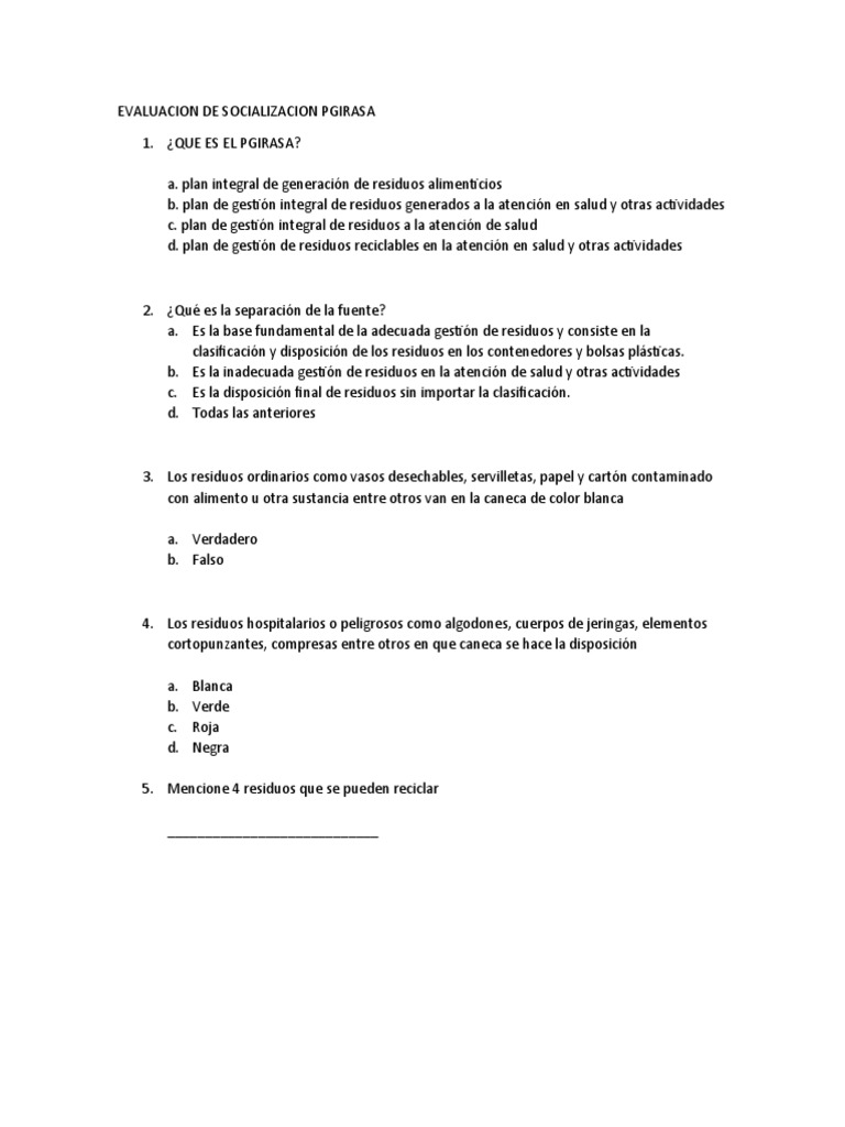 Evaluacion de Socializacion Pgirasa | PDF