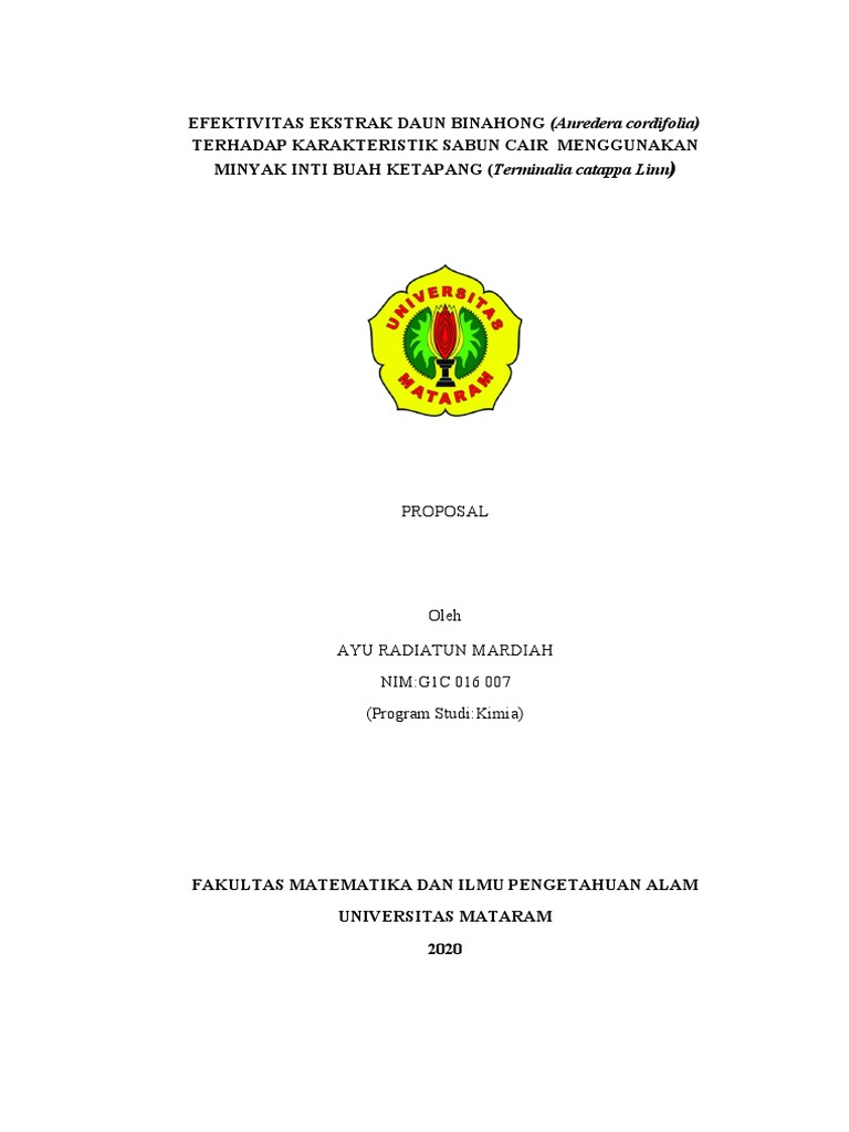 Proposal Pembuatan Sabun | PDF