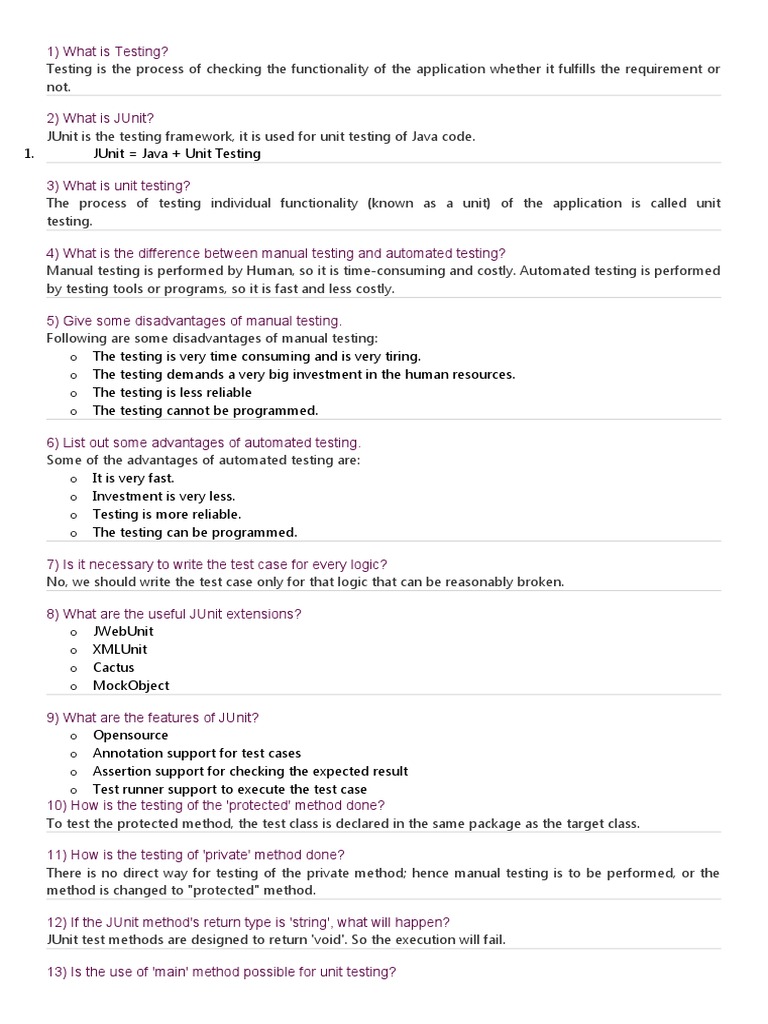 Junit Pdf Unit Testing Software Testing