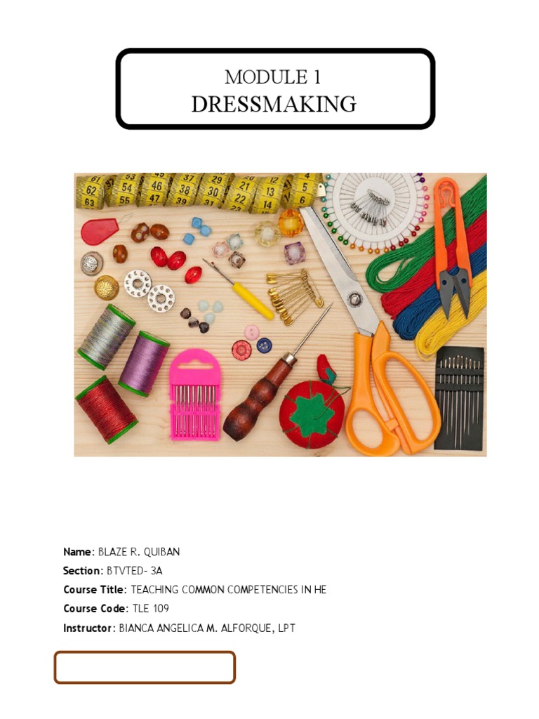 Module 1 | PDF | Clothing | Sewing