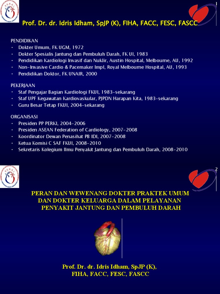 Prof Idris. PDKI - Peran DR Umum PERKI | PDF