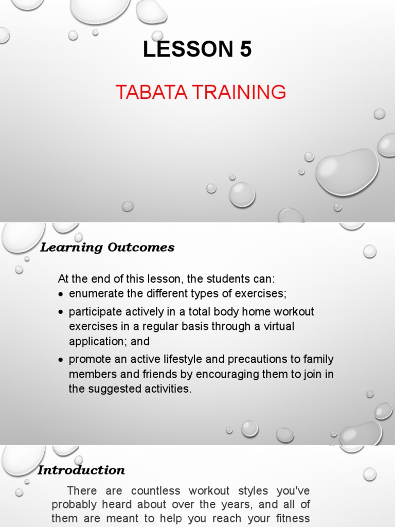 Lesson 5: Tabata Training | PDF | High Intensity Interval Training ...