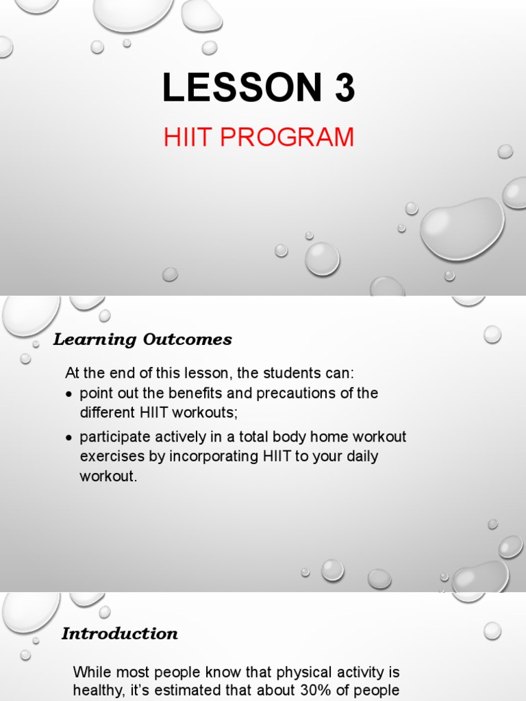 Hiit Program | PDF | High Intensity Interval Training | Nutrition