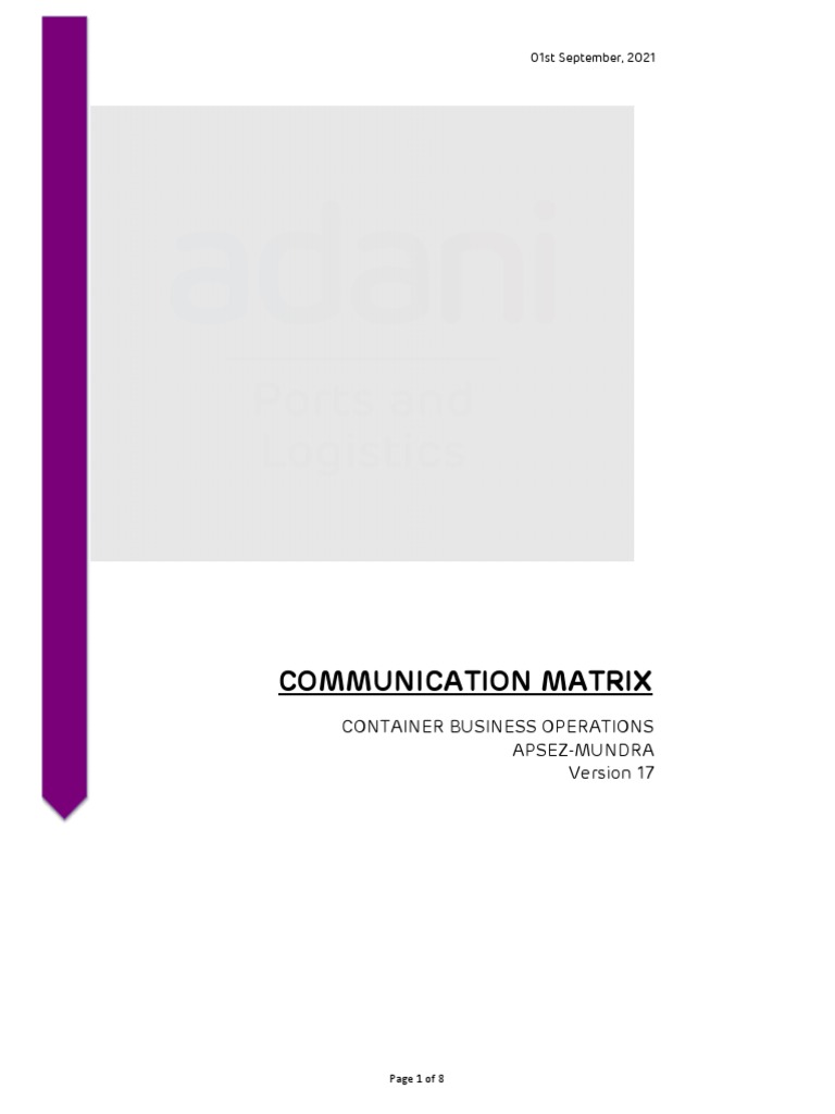 Contact Matrix Annexure | PDF