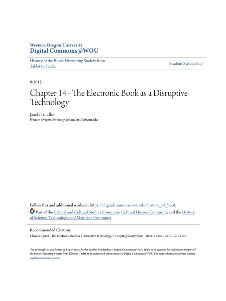 Chapter 14 - The Electronic Book As A Disruptive Technology | PDF | E Books | Books