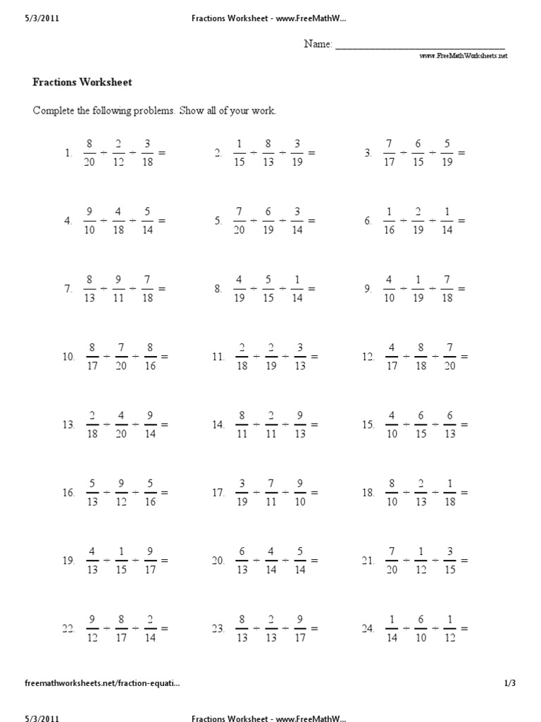 Fractions Practice for Students | PDF