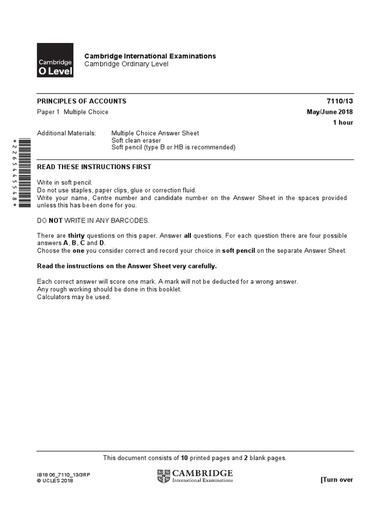 Cambridge Ordinary Level | Download Free PDF | Debits And Credits ...