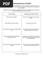Countering Negative Thoughts Log - Self-Help Worksheet | PDF
