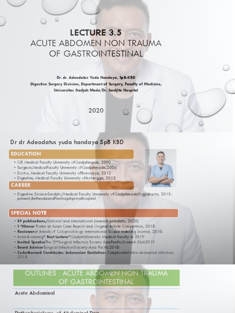 Lecture 3.5 Acute Abdomen in Gastrointenstinal-Dr. Adeodatus Yudha ...
