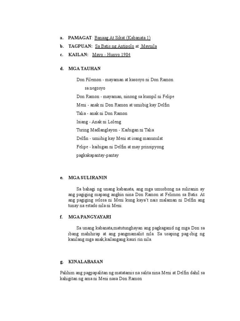 Balangkas NG Pagsusuri NG Nobela Ni Mary | PDF