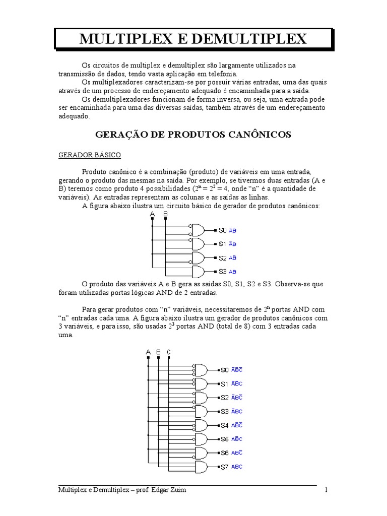 Multiplex E Demultiplex Pdf Rede Elétrica Diodo