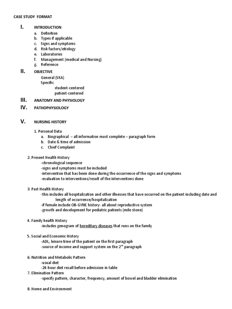 Case Study Format | PDF | Medical Diagnosis | Patient