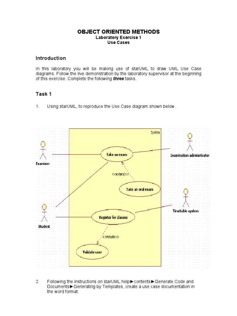 UML Use Case Lab: StarUML Guide | PDF | Use Case | Communication