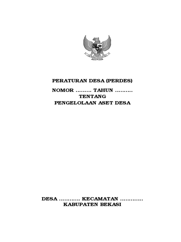 Perdes Pengelolaan Aset Desa Desa | PDF