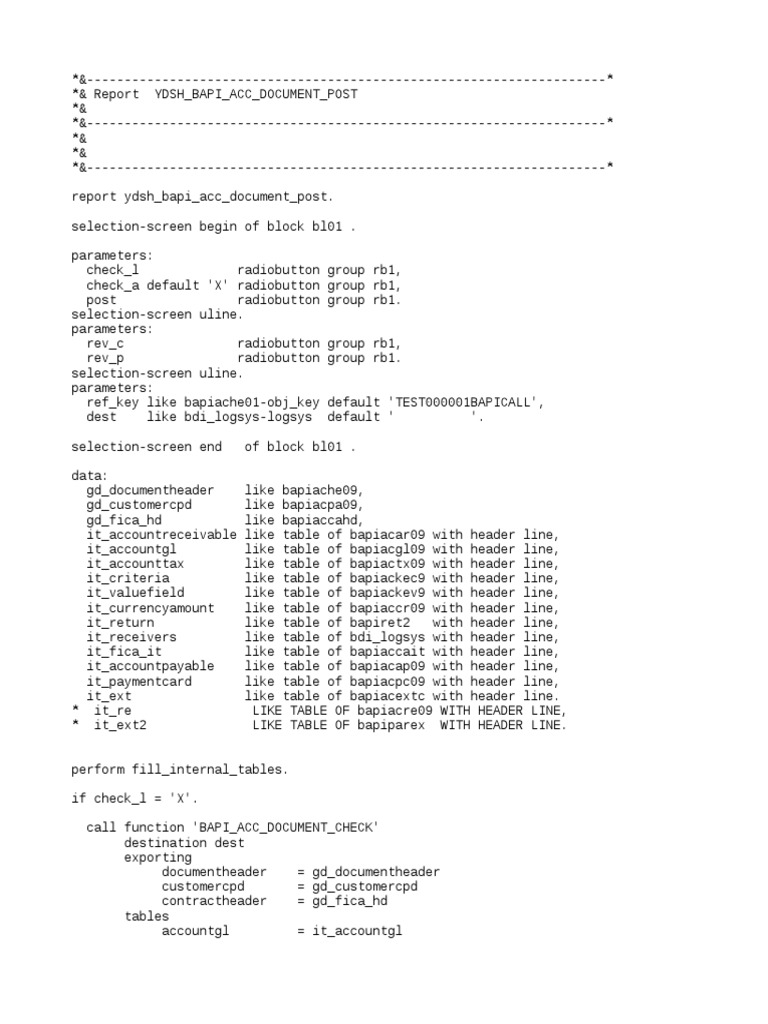 Ydsh Bapi Acc Document Post | PDF | Computer Programming | Information Technology Management