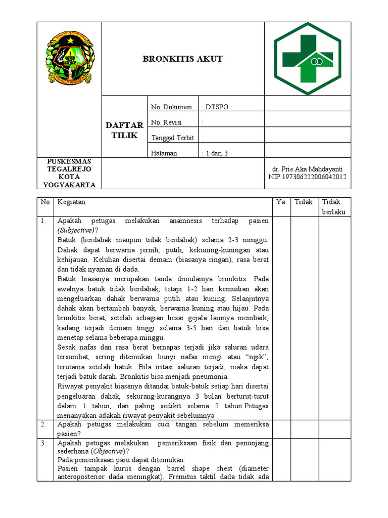 DT - Bronkitis Akut | PDF