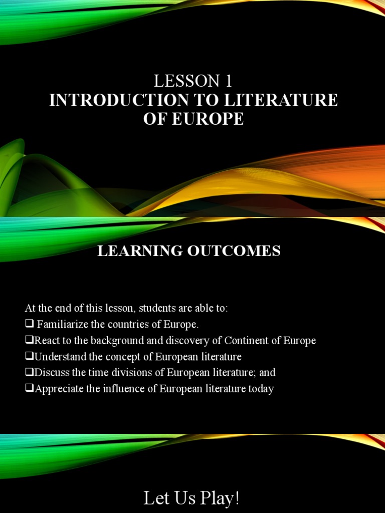 Overview of European Literature | PDF | Europe