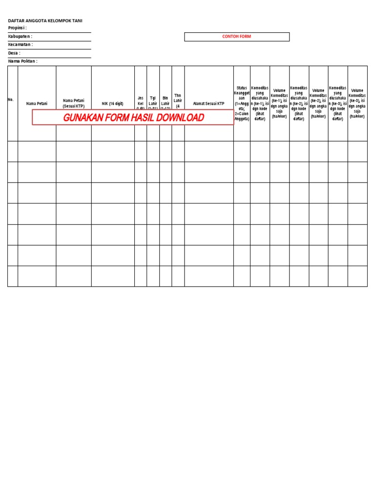 Petunjuk Pengisian & Rumus NIK | PDF