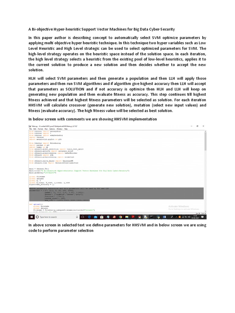 A Bi Objective Hyper Heuristic Support Vector Machines For Big Data Cyber Security Pdf