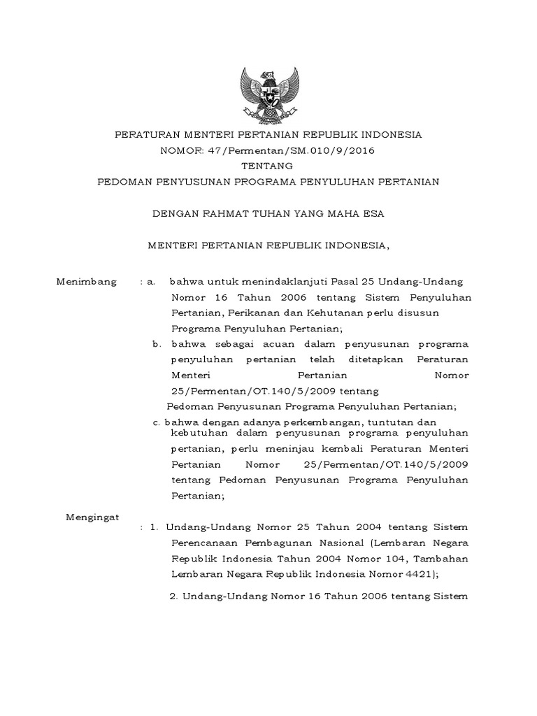 Pedoman Penyusunan Programa Penyuluhan | PDF