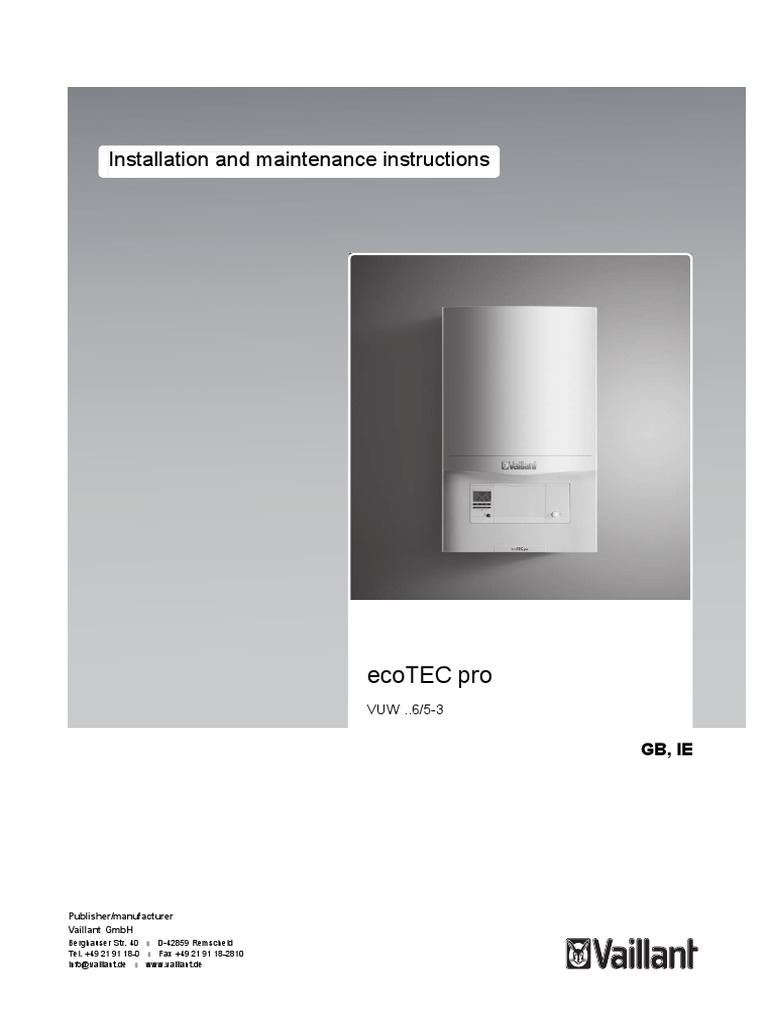 Ecotec Pro 24 28 Installation Manual | PDF | Water Heating | Boiler