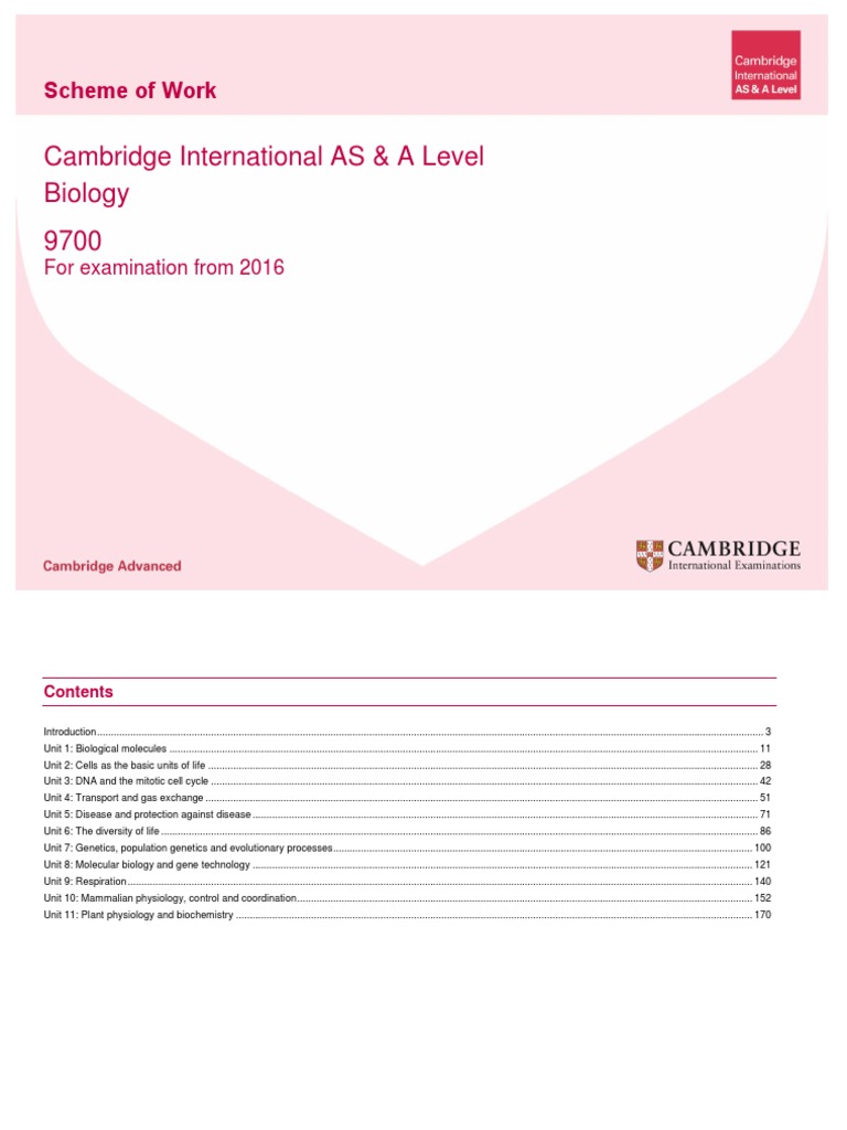 9700 Scheme of Work (For Examination From 2016) | PDF | Chemistry ...