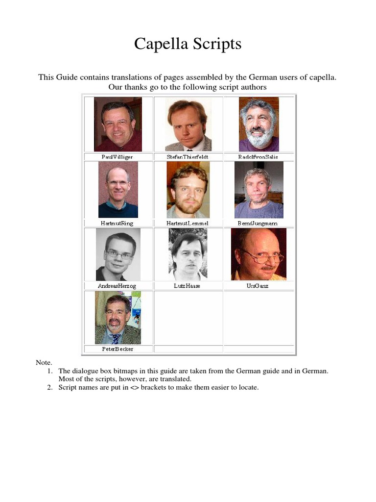 Capella Scripts User Guide | PDF | Notation | Musical Compositions