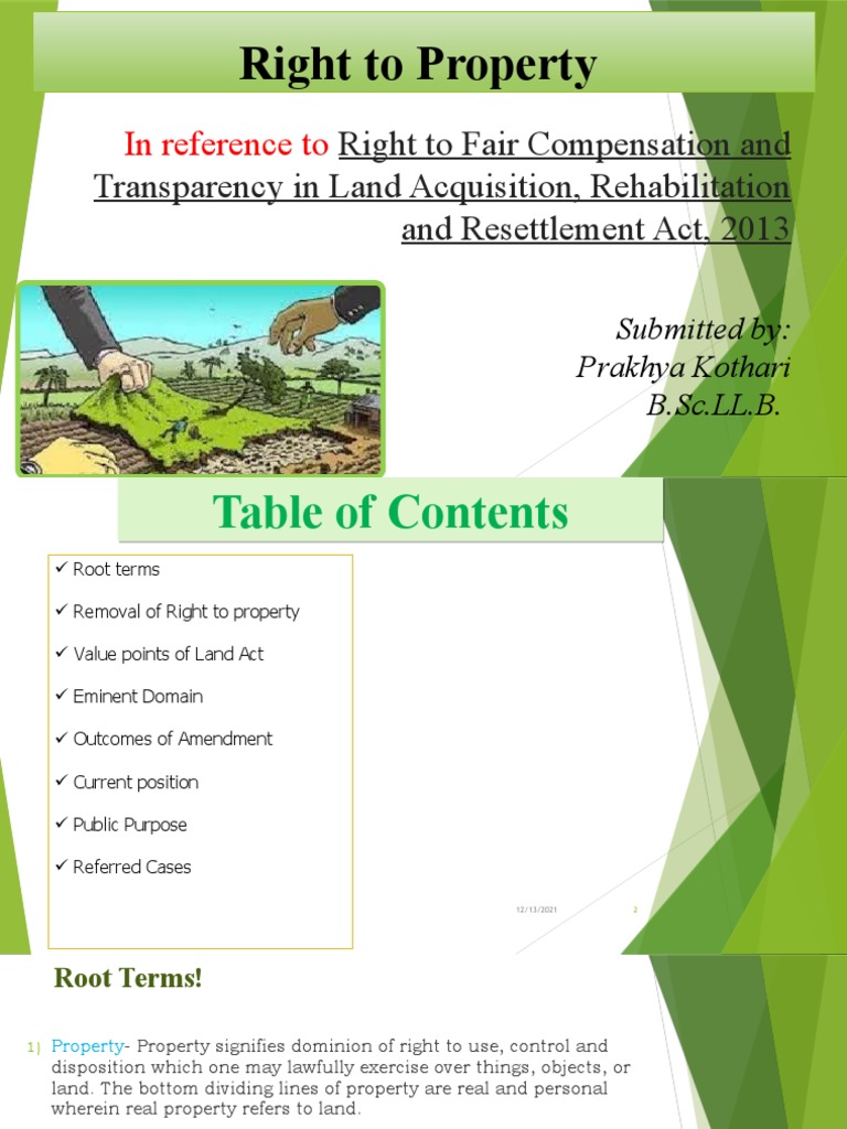 Right To Property Pdf Eminent Domain Property