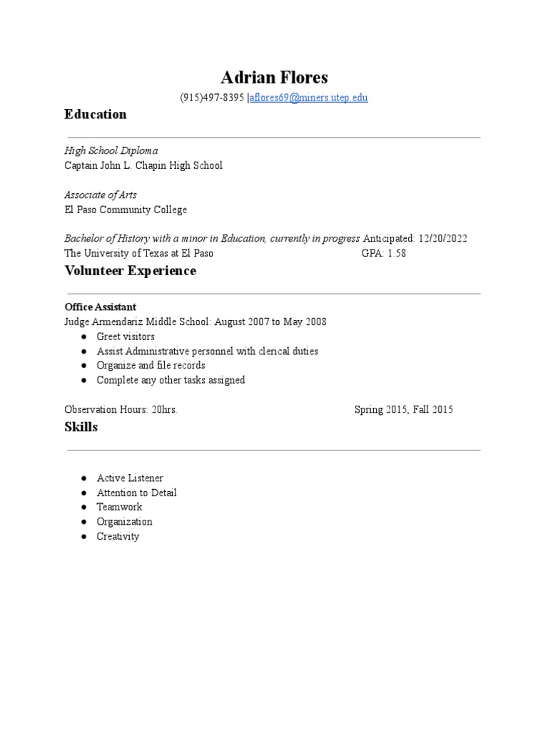 Student Resume 2 | PDF