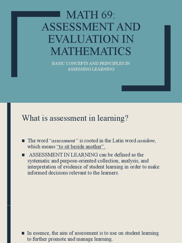 MATH 69: Assessment and Evaluation in Mathematics | PDF | Educational ...