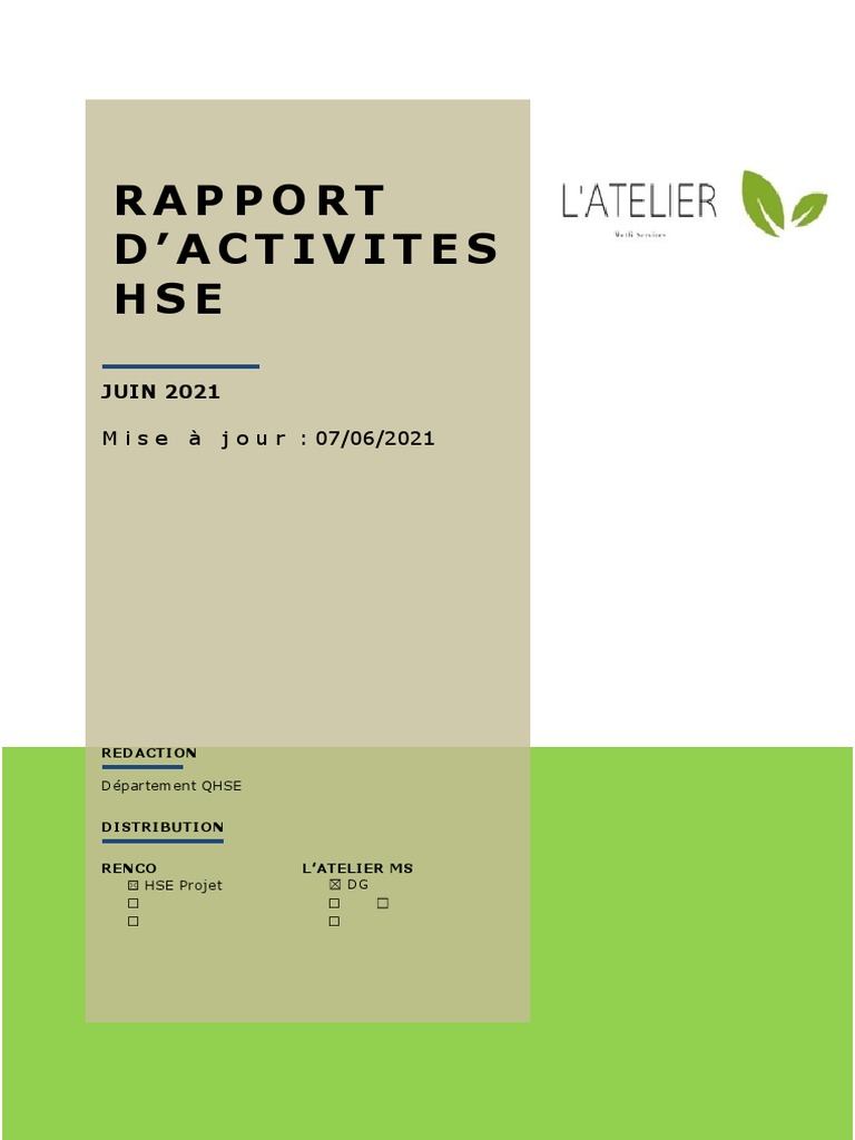 Rapport Mensuel HSE - FM | PDF | Business