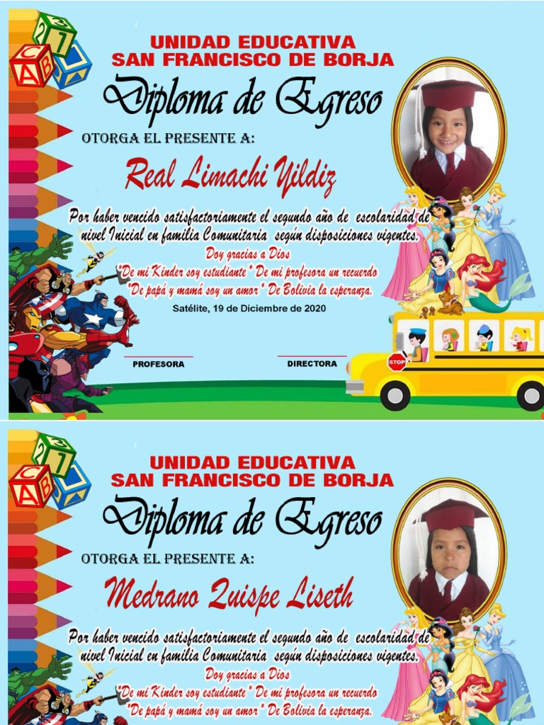 Certificados de Kinder 1 Ok | PDF
