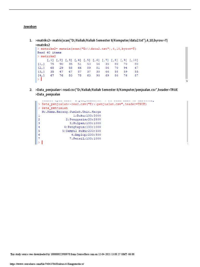 Diskusi 6 Komputer | PDF