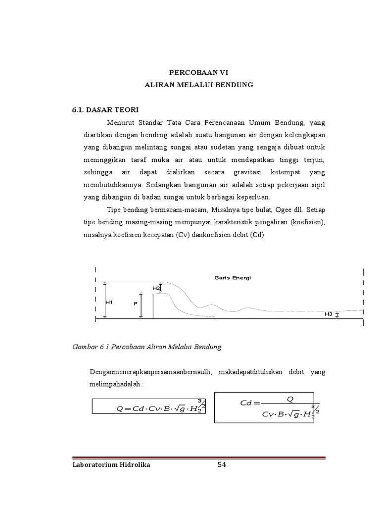 Eksperimen Aliran Bendung | PDF