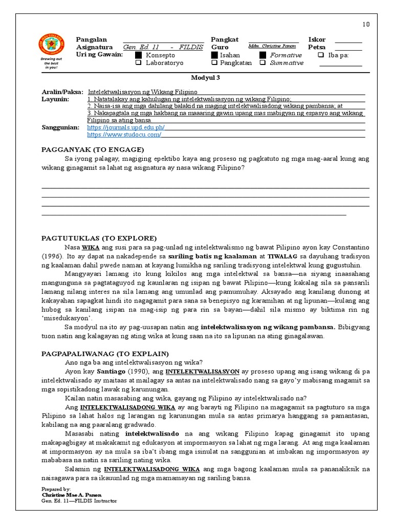 Fildis Module 3 | PDF